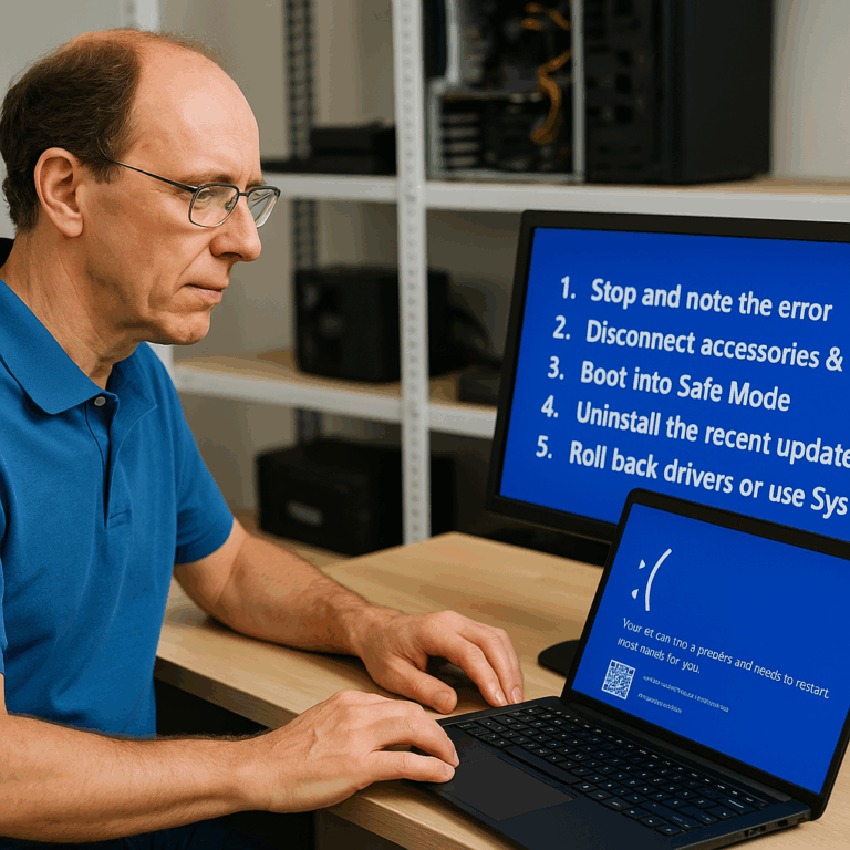 Windows Update → Blue Screen (Safe Steps)