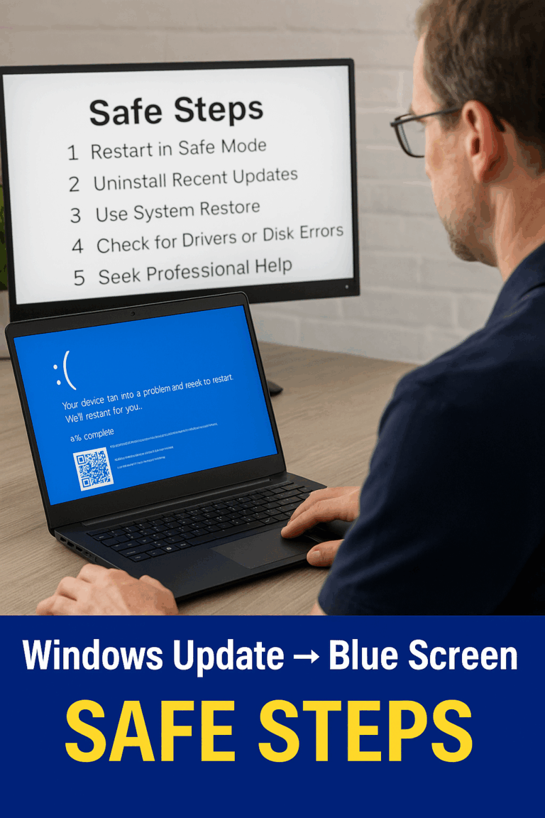 Windows Update → Blue Screen (Safe Steps)